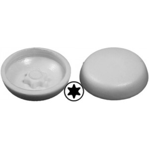 Screw plastic caps Torx T30 D 16,5 mm covering - White