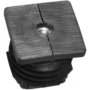 Square black inserts tube OD 35x35 mm Wall 1,5 - Metal thread M12