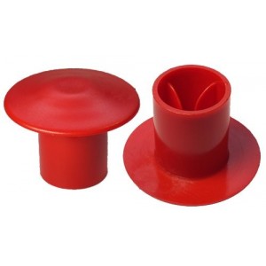safety plastic caps for OD 6 to 20mm - Head OD 58 mm - LDPE Red